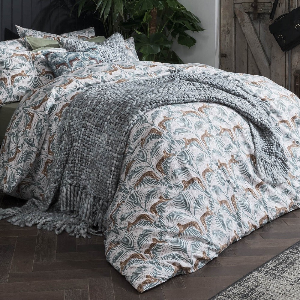Lounging Leopard Bedset by Fat Face - Fern Green | House of Bedding